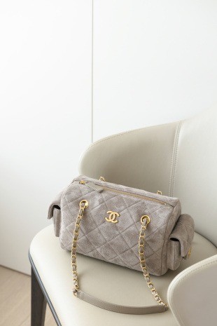 [True-to-Original] Chanel 25K Shopping Bag Grey For Women - Temafes ...
