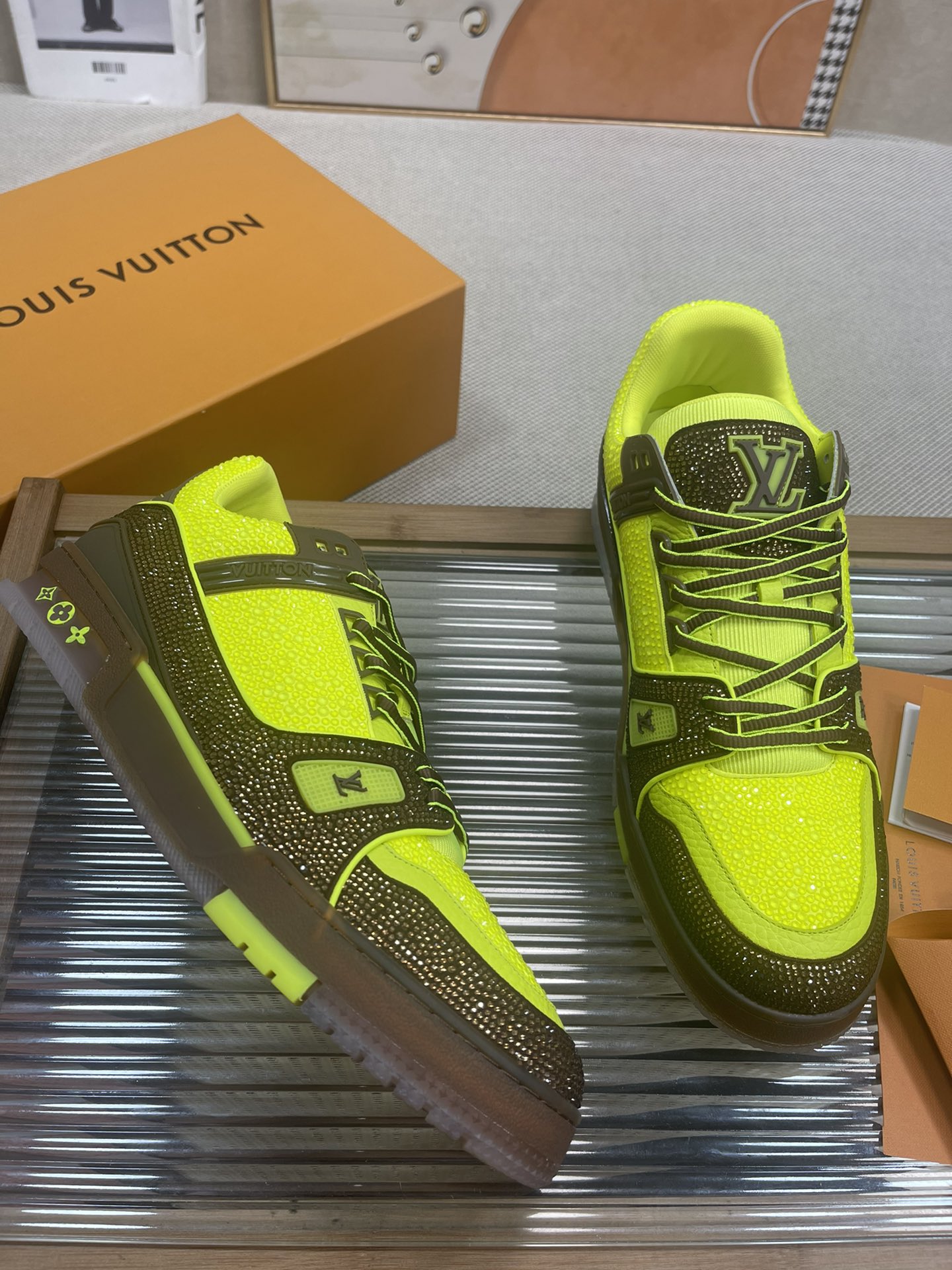 Louis Vuitton Trainer Sneaker LV Yellow For Women - TemafesUS