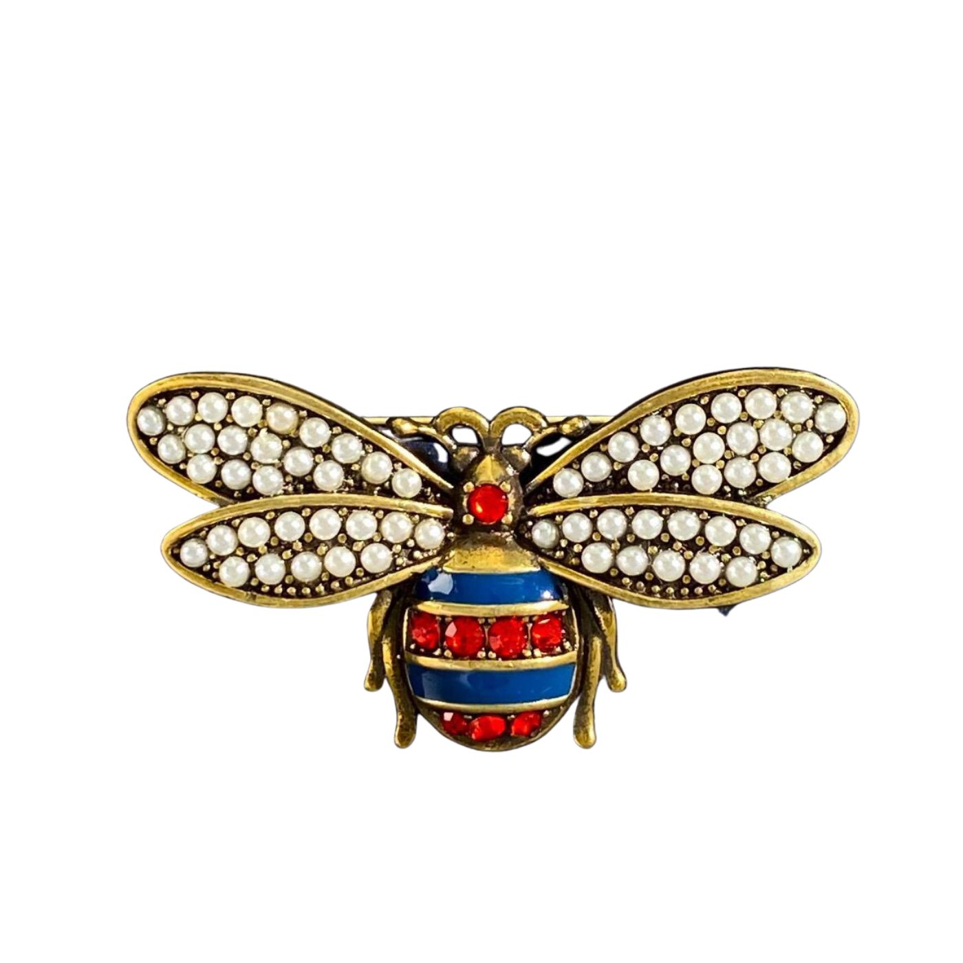 Gucci Bee Series Pearl Red Diamond Bee Brooch Gold For Women - Temafes ...