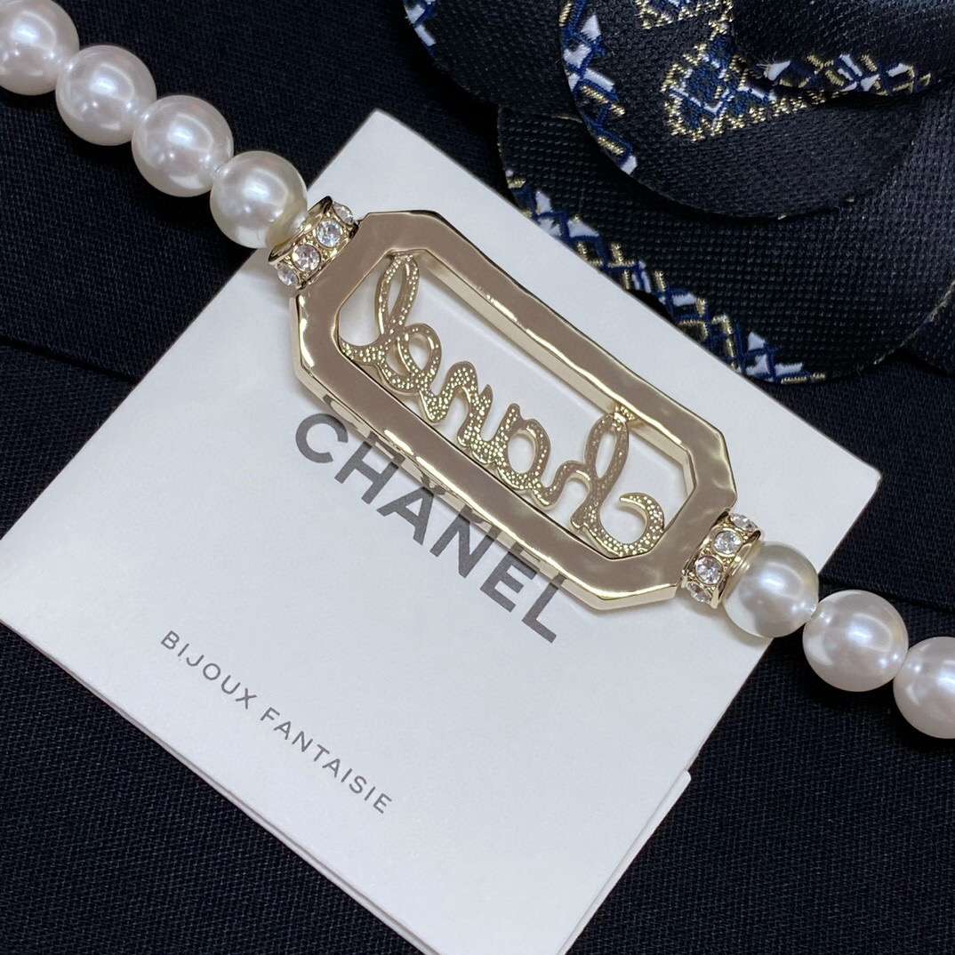 Chanel Letter Necklace White For Women - Temafes - The best quality ...