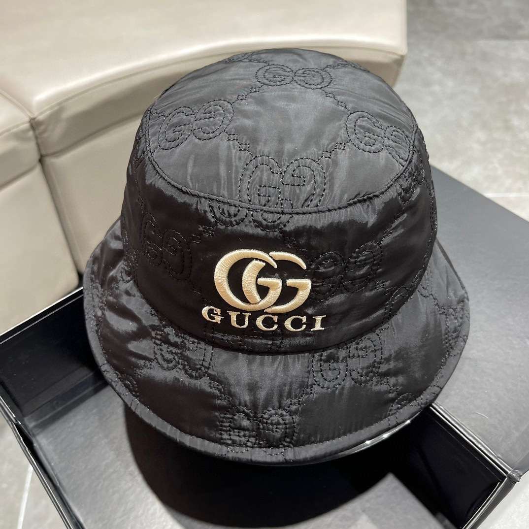 Gucci Quilted Bucket Hat Black For Women - Temafes - The best quality ...