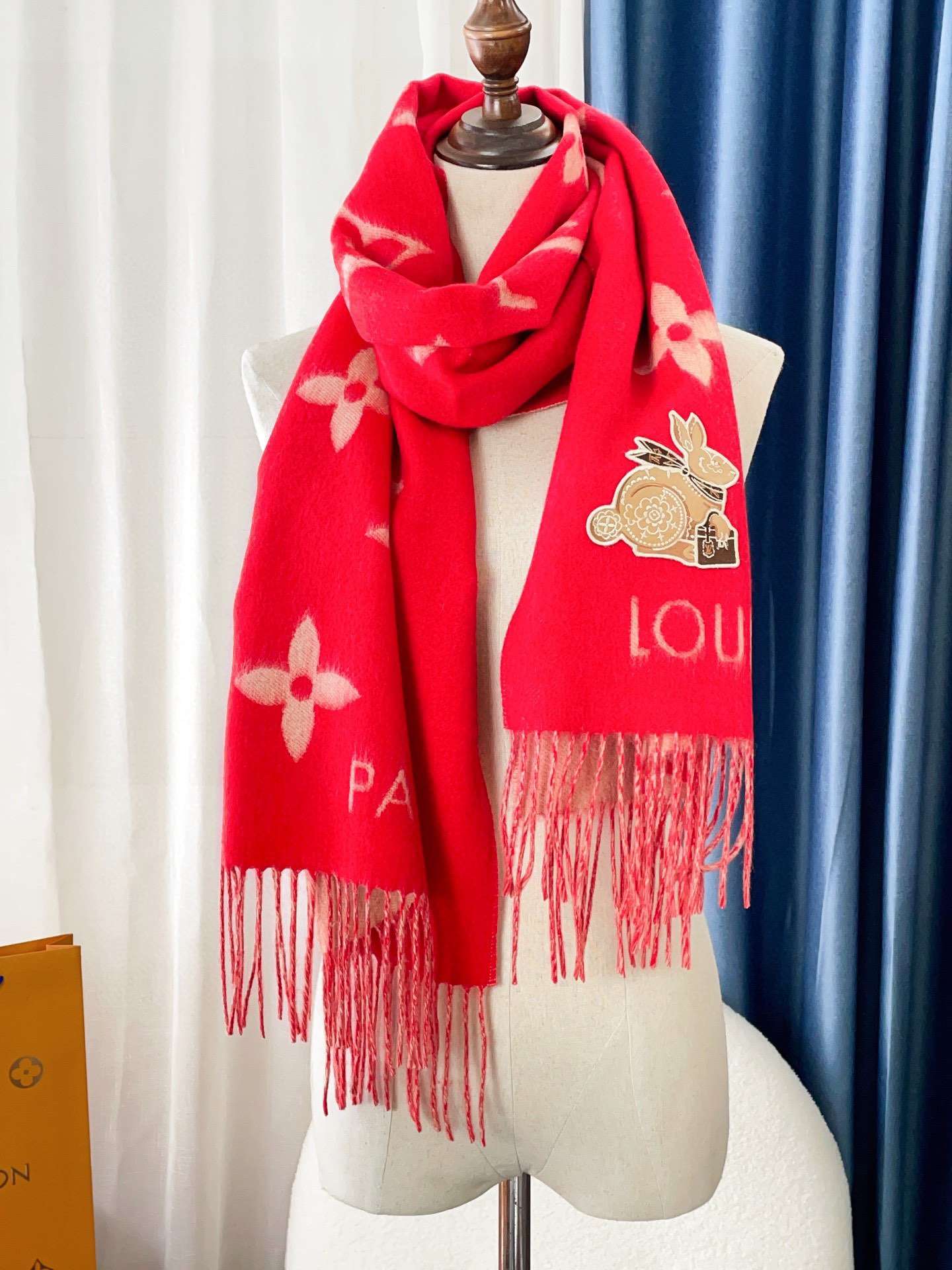 Louis Vuitton Precious Rabbit LV Essential Scarf Red For Women ...