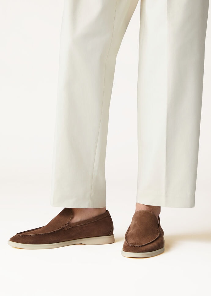 Loro Piana Summer Walk Linen Loafers In Brown For Men Lyst