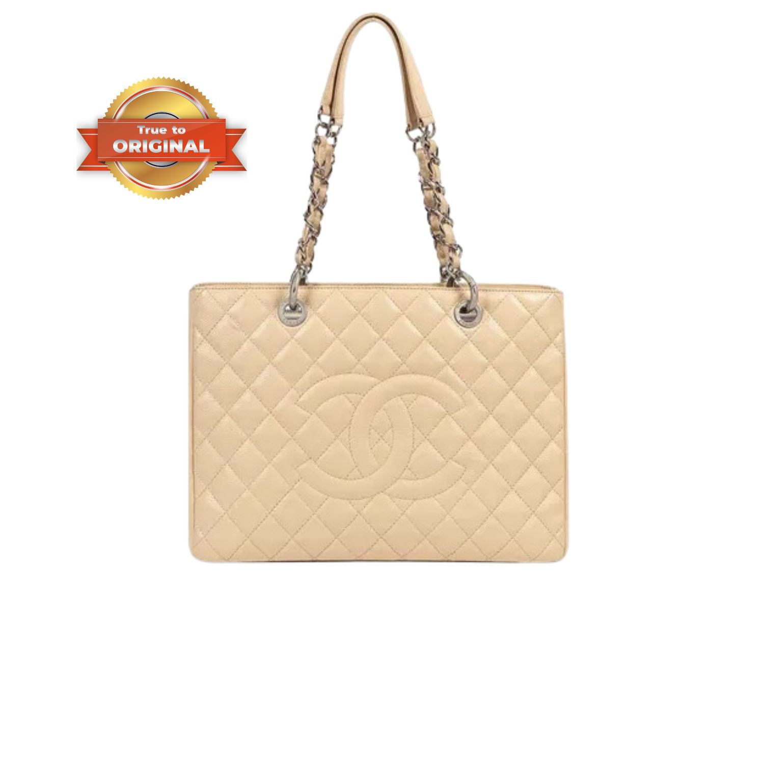 [True-to-ORIGINAL] Chanel Classic Tote Bag Beige For Women 13.3in/34cm ...