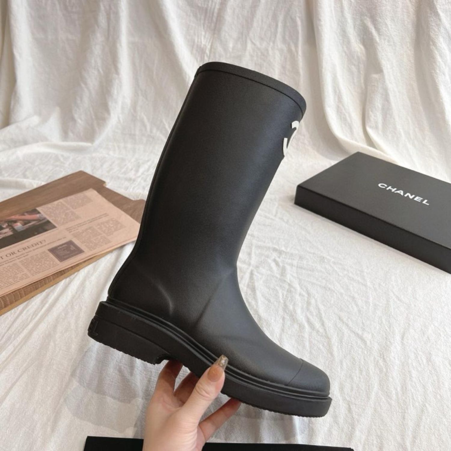 Chanel Rubber Boots Black For Women - Temafes - The best quality ...