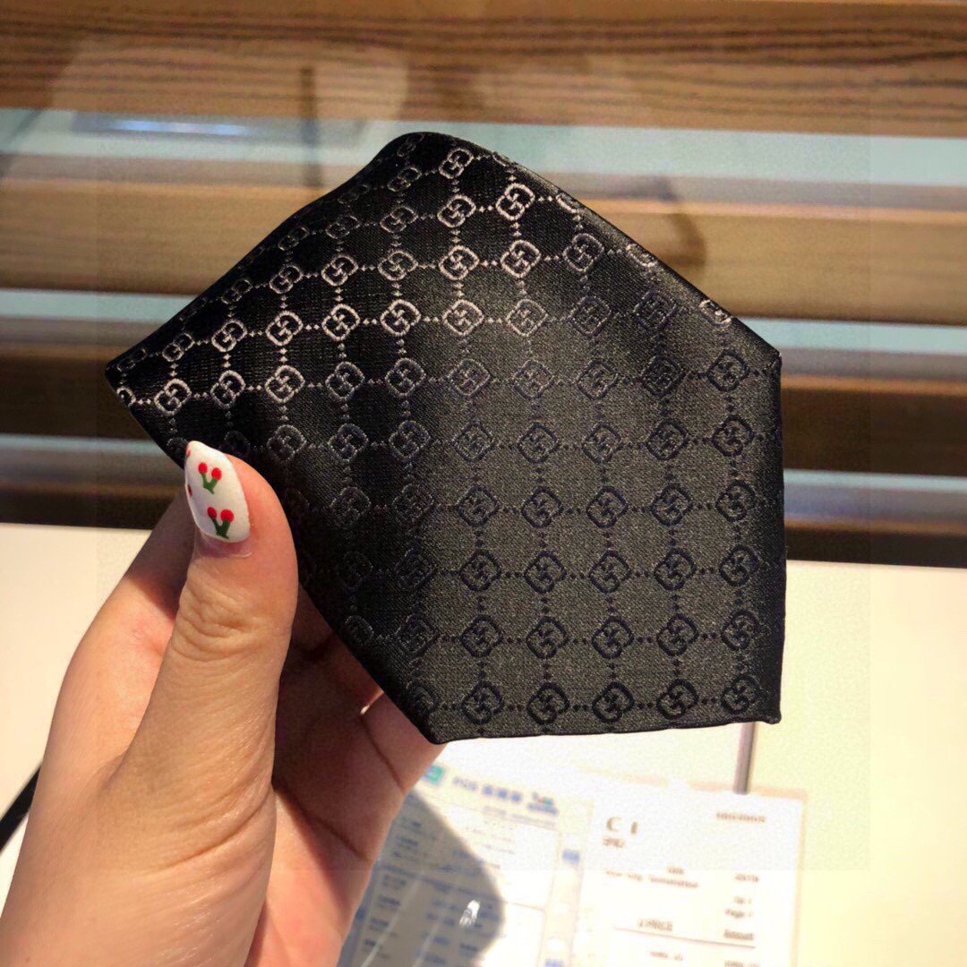 Gucci GG Pattern Silk Tie Black GG Men Tie 456520 4B002 1000 - Temafes ...