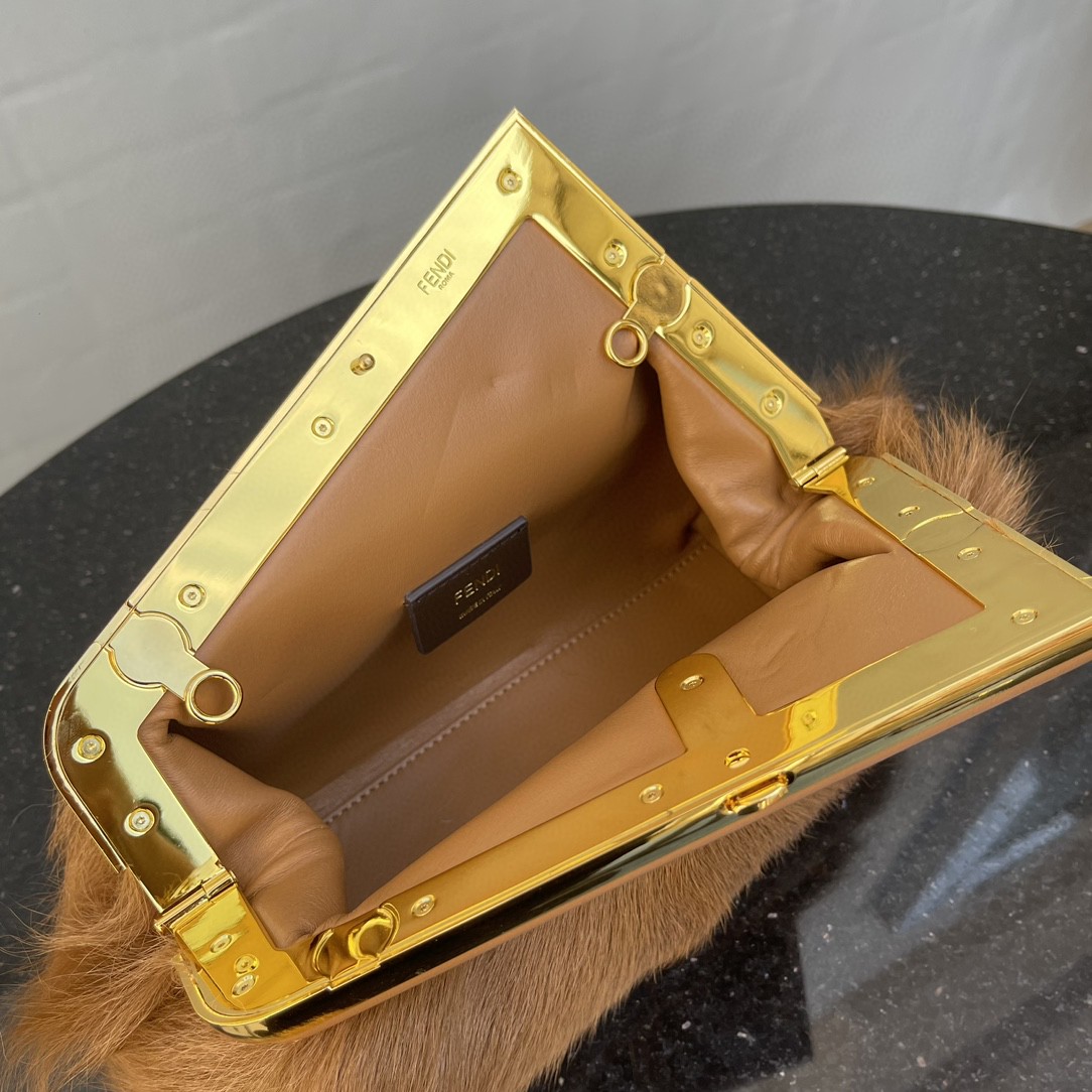 Fendi First Small Brown Fox Fur Bag For Woman 26cm/10in - Temafes - The ...