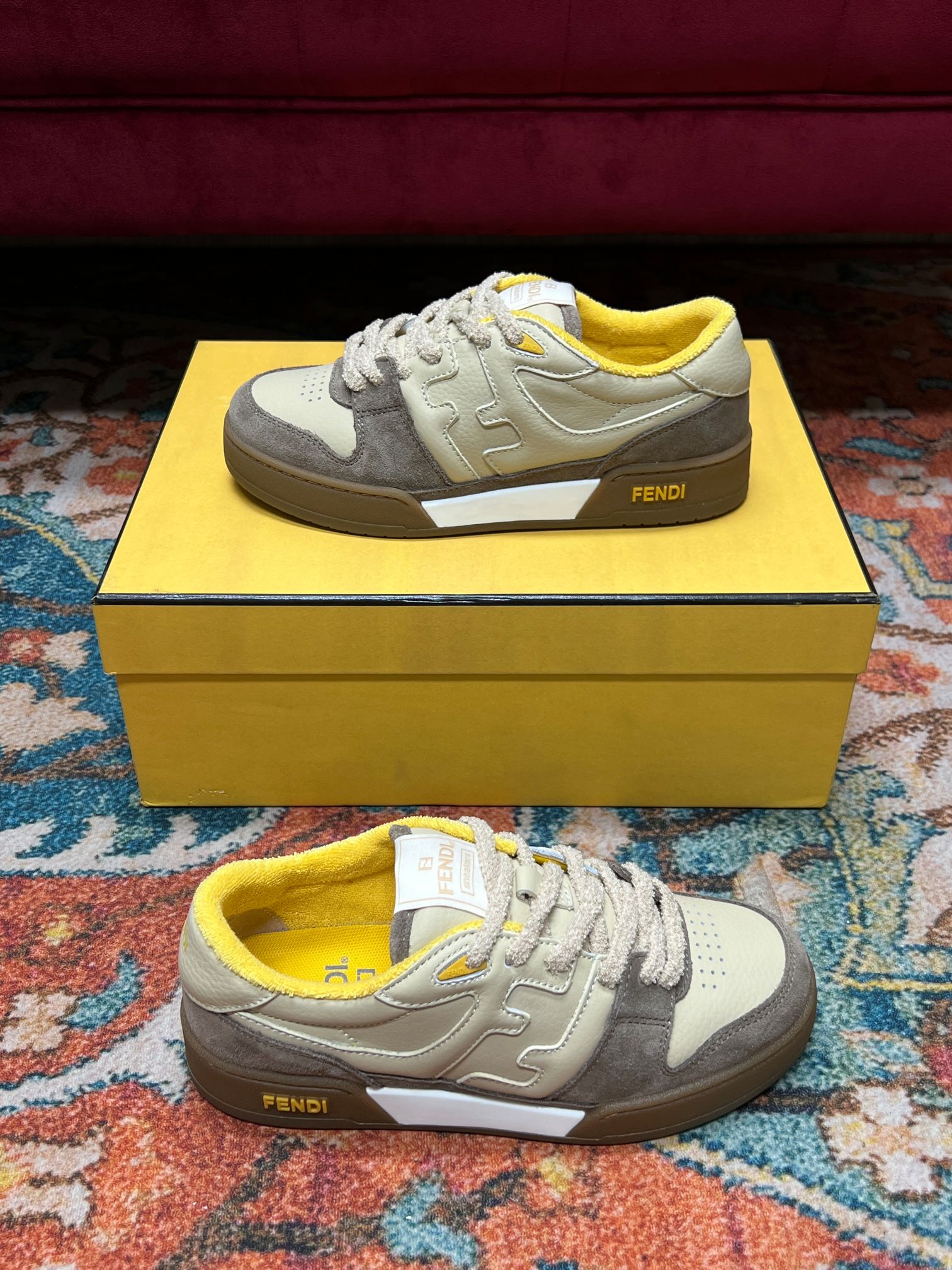 Fendi Match Low Tops In Beige For Women 8E8252AHH2F1FHU - Temafes - The ...