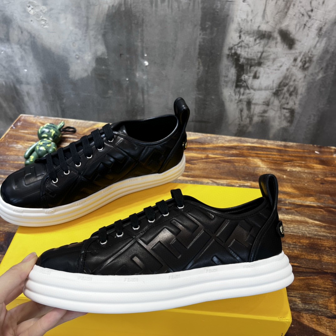 Fendi Force Black Leather Sneakers For Men - Temafes - The best quality ...
