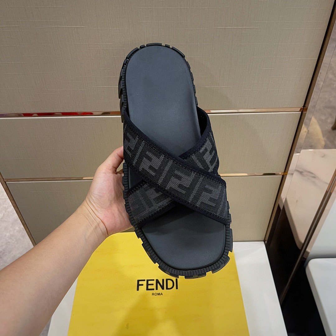 Fendi Force Black Slides For Men - Temafes - The best quality products ...